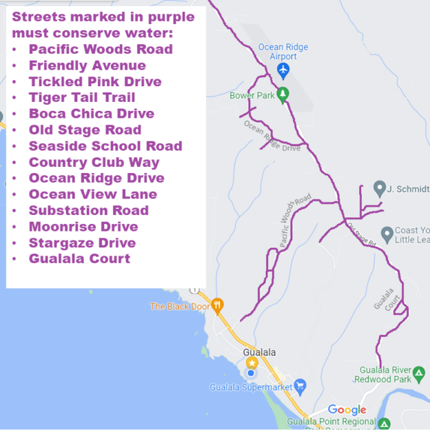 Ridge Customers Must Conserve Water (1/24/2023) | North Gualala Water ...